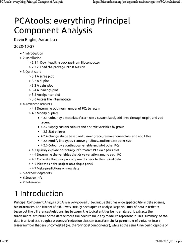 PCA in R | PDF | Principal Component Analysis | Machine Learning