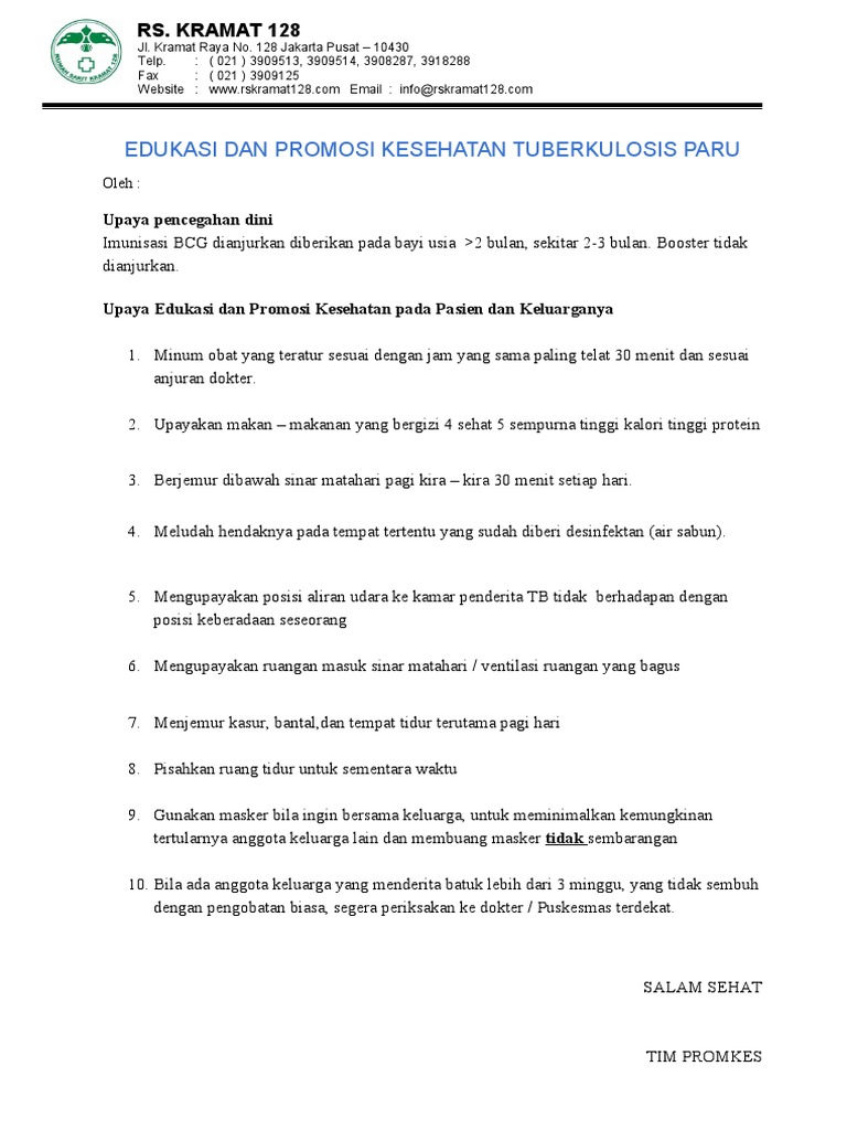 Formulir Edukasi Pasien TB | PDF