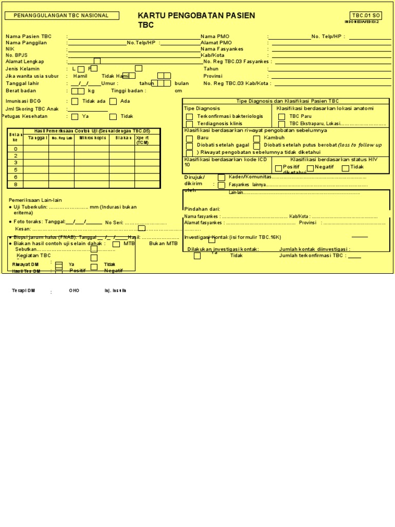 Formulir TB 01 | PDF