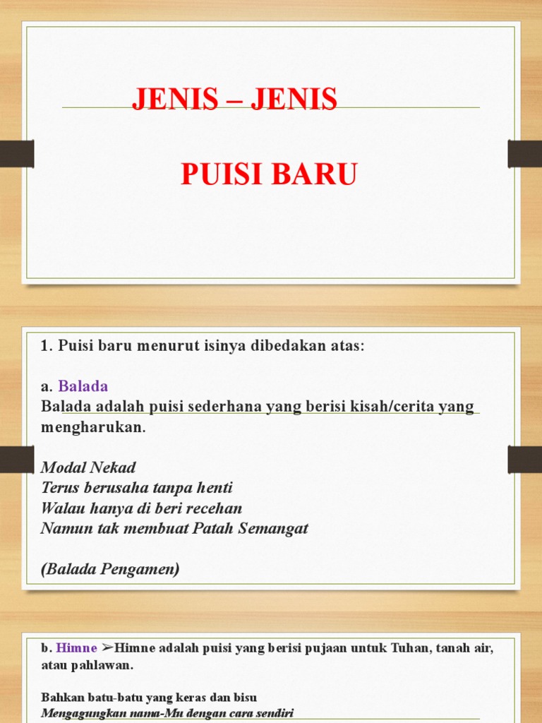 Jenis - Jenis Puisi Baru | PDF
