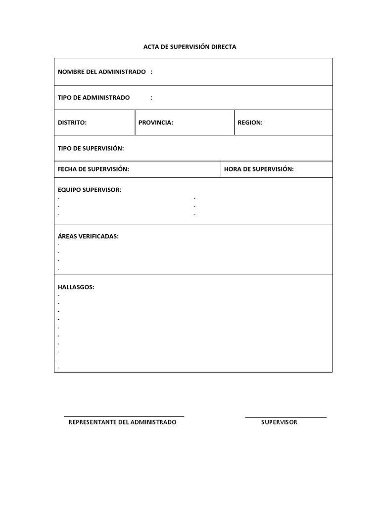 Formato Supervision Directa | PDF