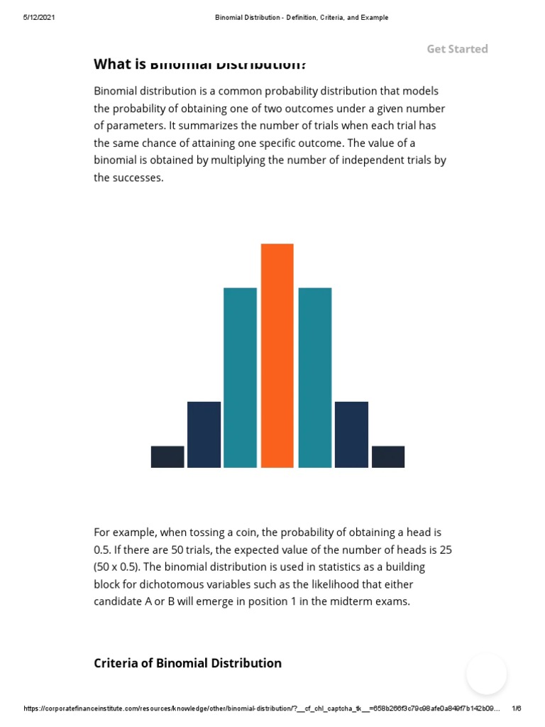 Binomial Distribution - Definition, Criteria, and Example | PDF ...