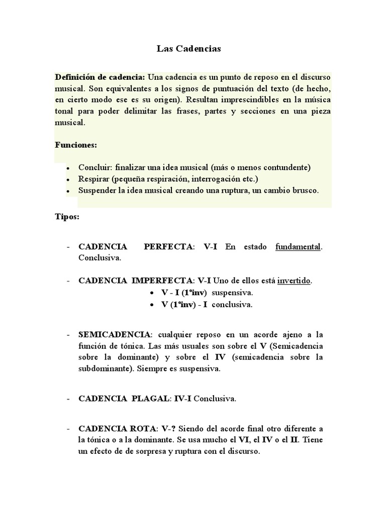 Las Cadencias | PDF