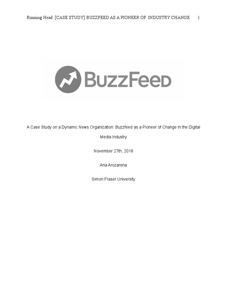 Cmns 230 Case Study Sample 1 | PDF | Buzz Feed | Advertising