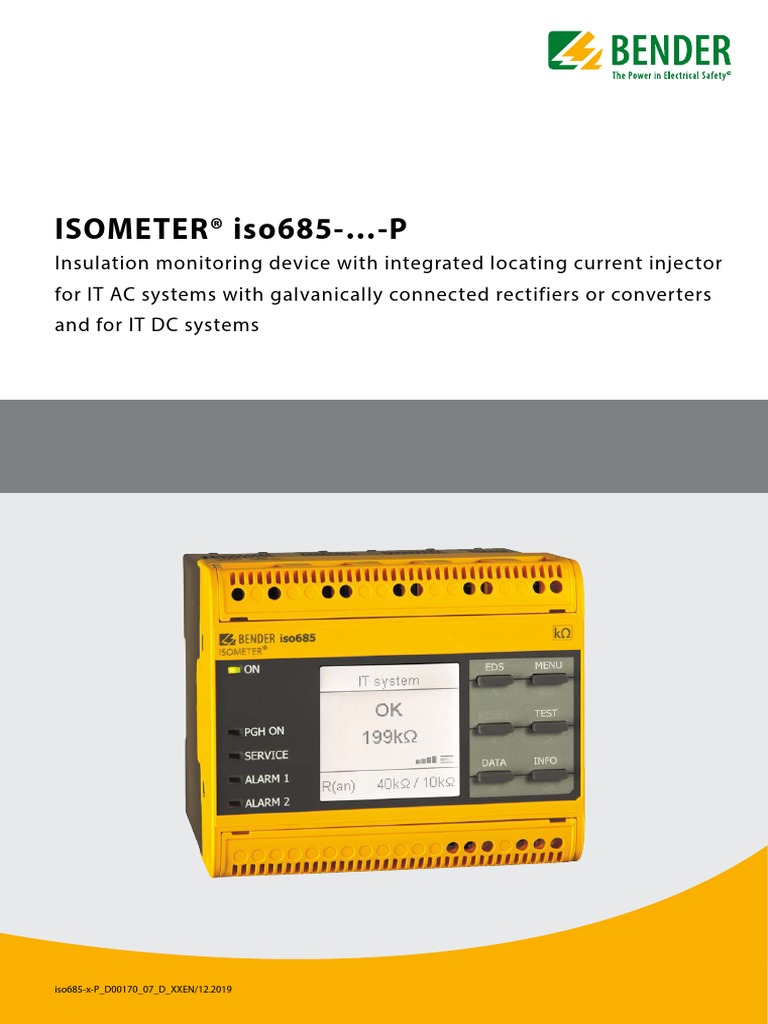 ISOMETER® Iso685 - P | PDF | Rectifier | Direct Current