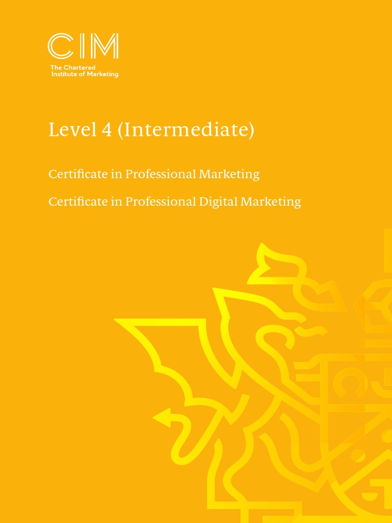 Cim Certificate Level 4 Professional Marketing Qualification | PDF ...