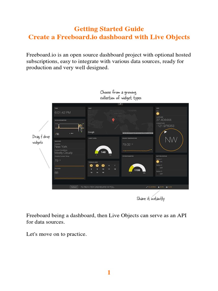 How To Create A Beautiful Freeboard Dashboard For Live Objects 1 | PDF ...