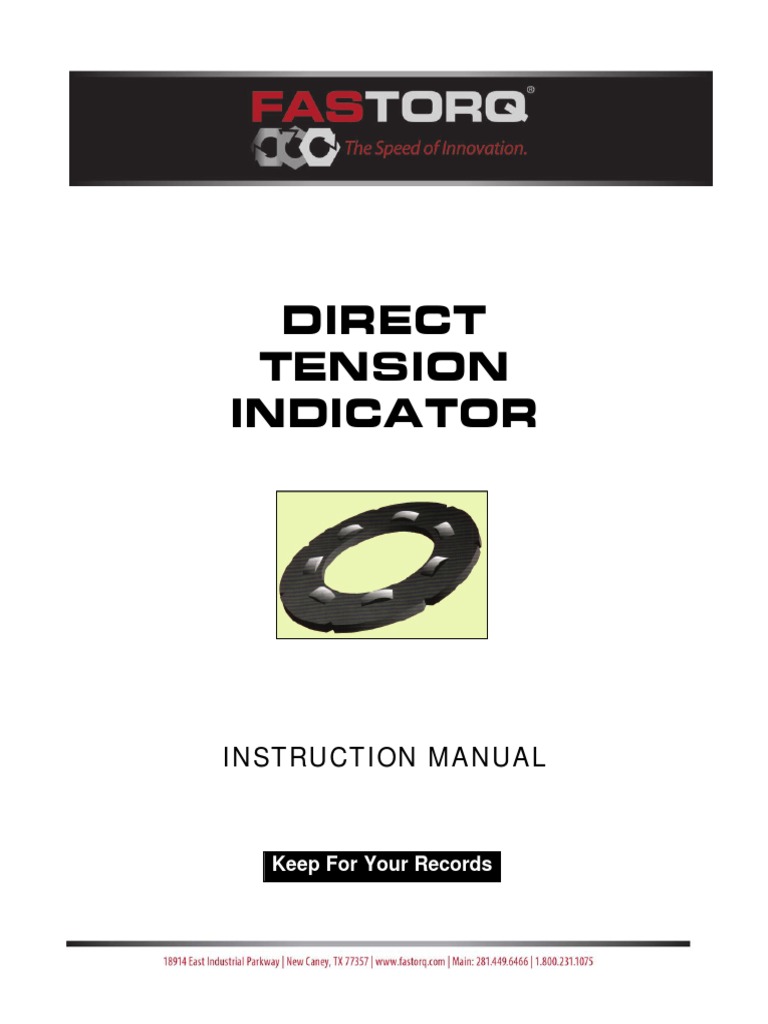 Direct Tension Indicator Installation Guide | PDF | Nut (Hardware) | Screw