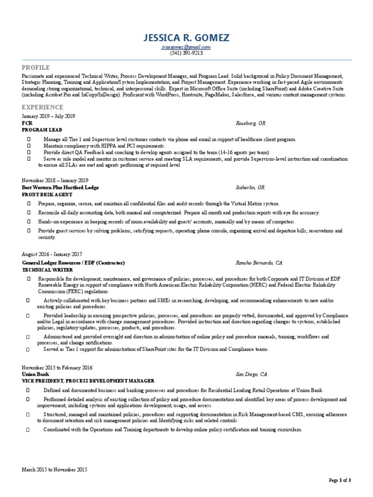 Dice Resume CV Jessica Gomez | PDF | Documentation | Share Point