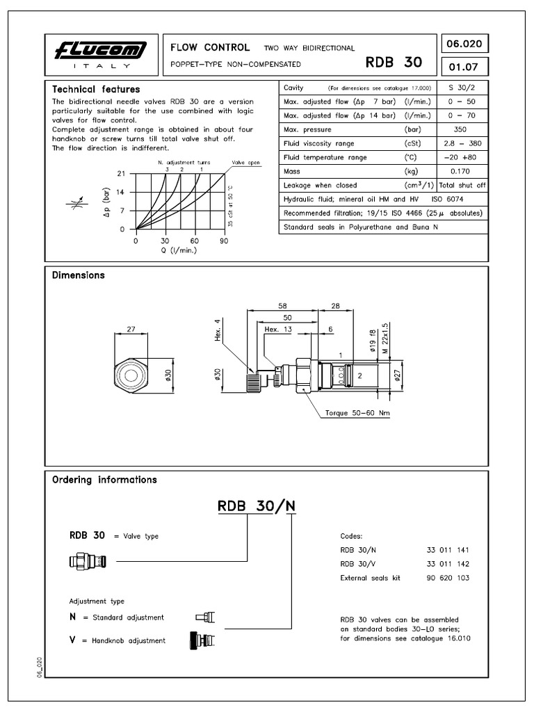 Flow Control RDB 30 | PDF