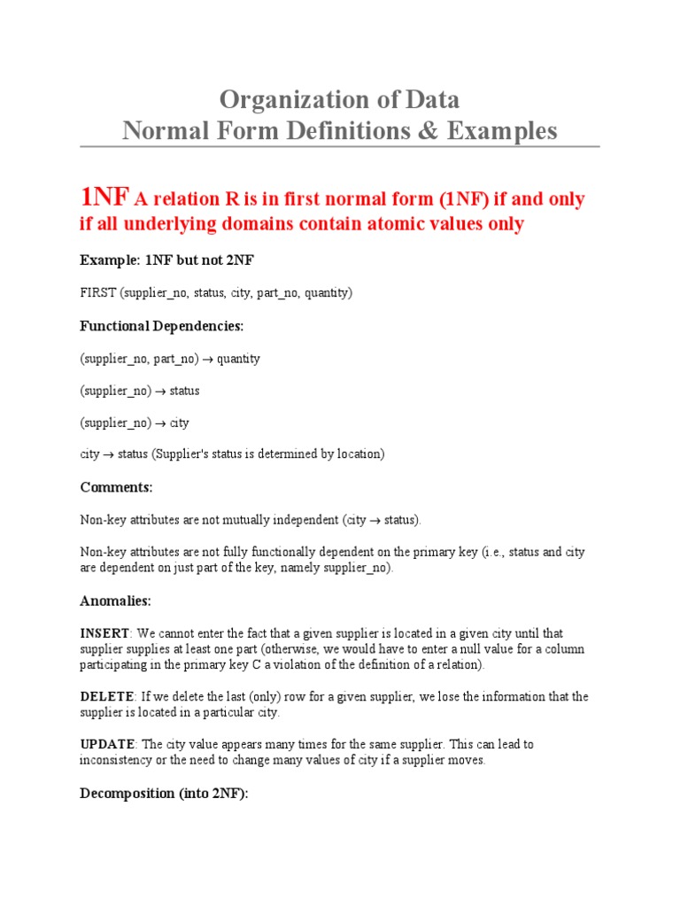 Normalization Example | PDF | Information Technology Management | Data Management