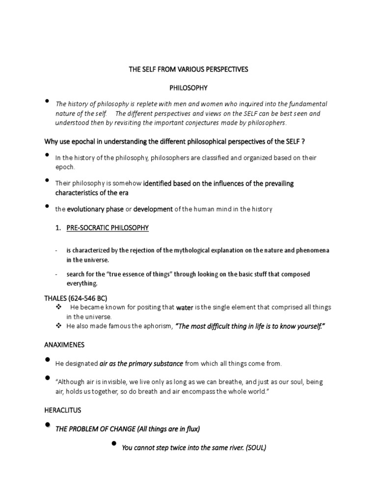 (M2-GUIDE) The Self From Various Perspectives | PDF | Marx's Theory Of ...