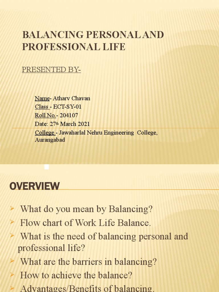 Balancing Personal and Professional Life | PDF
