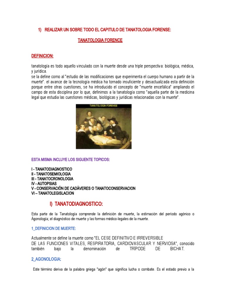 Tanatologia Forence | PDF | Descomposición | Muerte