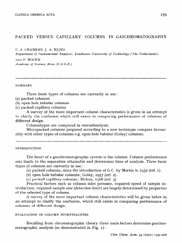 Packed Vs Capillary | Download Free PDF | Chromatography | Gas ...
