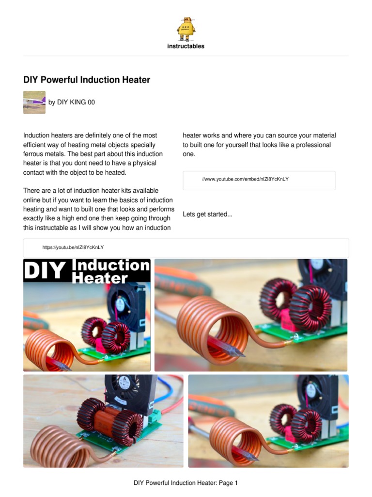 DIY Powerful Induction Heater | PDF | Electromagnetic Induction | Inductor