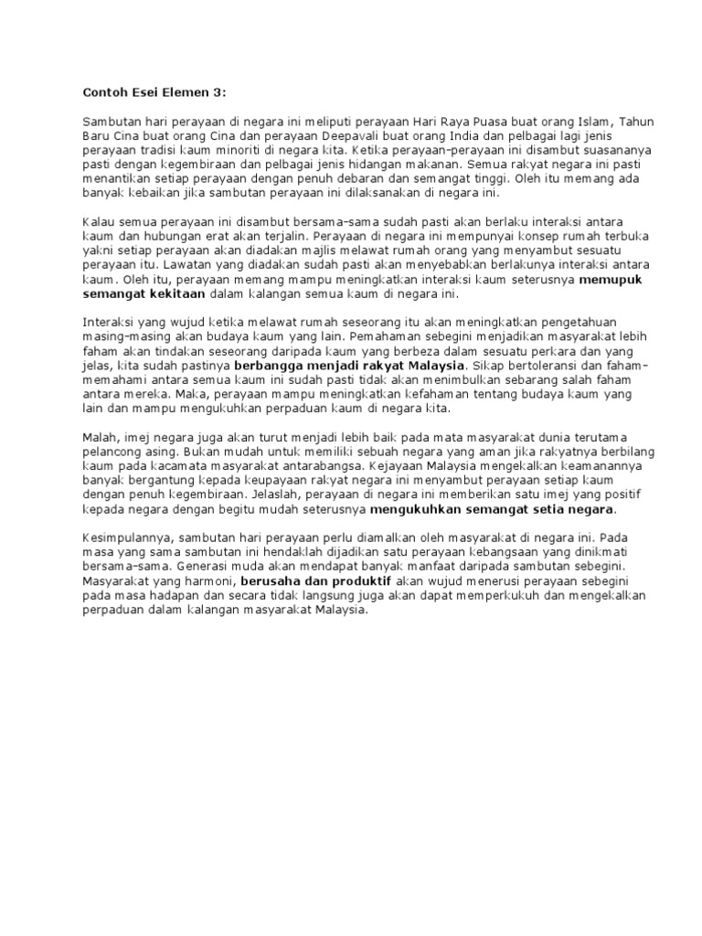 Contoh Esei Elemen 3 | PDF