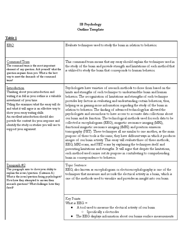 #1 ERQ - Outline | PDF | Electroencephalography | Medical Imaging