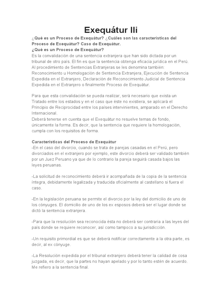 Exequátur II | PDF | Sentencia (ley) | Divorcio