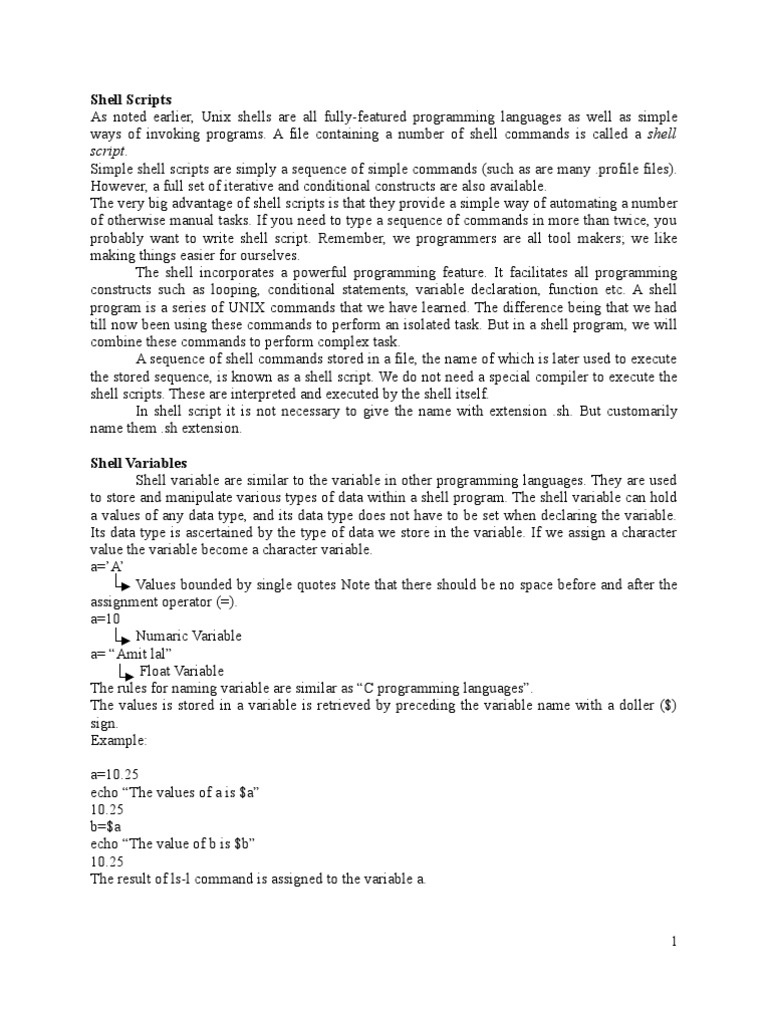 Script.: Shell Scripts | PDF