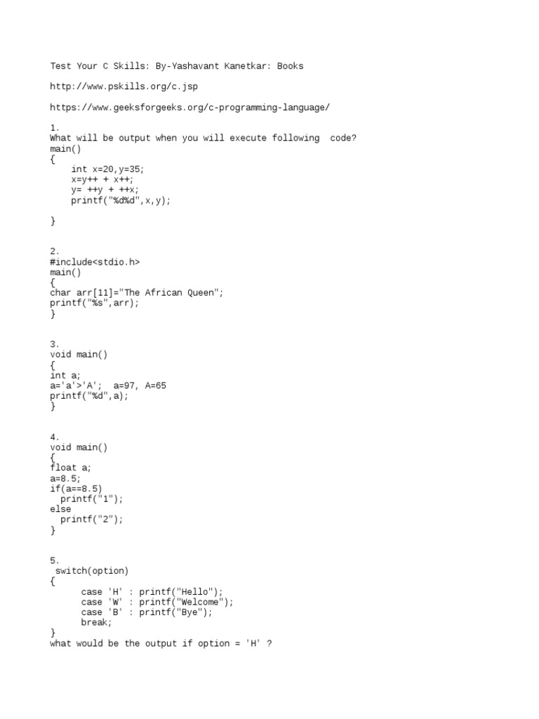 C Skills | Download Free PDF | Programming Paradigms | Software Development