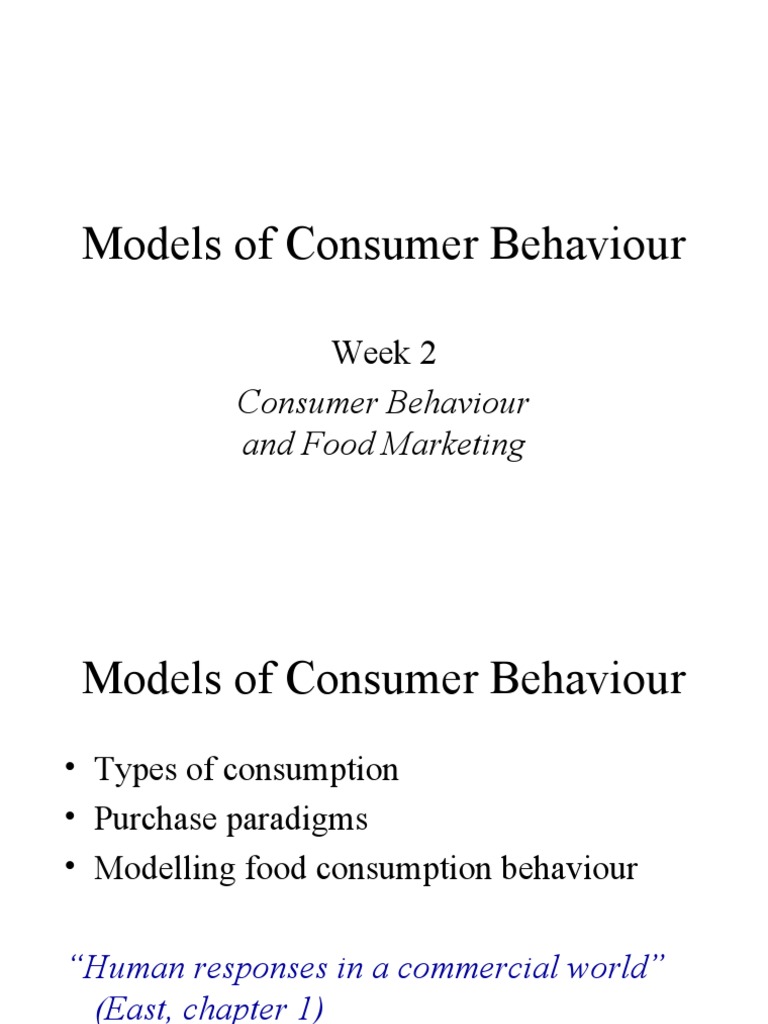 Consumer Behavior Models in Food Marketing | PDF | Consumer Behaviour ...