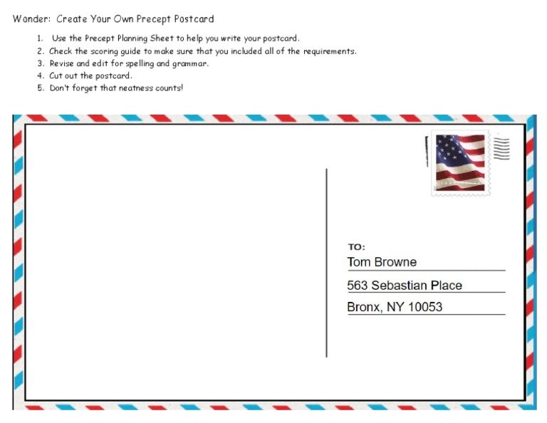 Wonder Precept Postcard | PDF