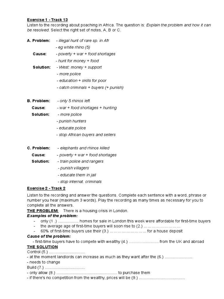B2 Listening Exercises | PDF | Hunting