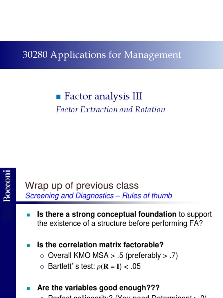 Applications For Management: Factor Analysis III | PDF | Factor ...