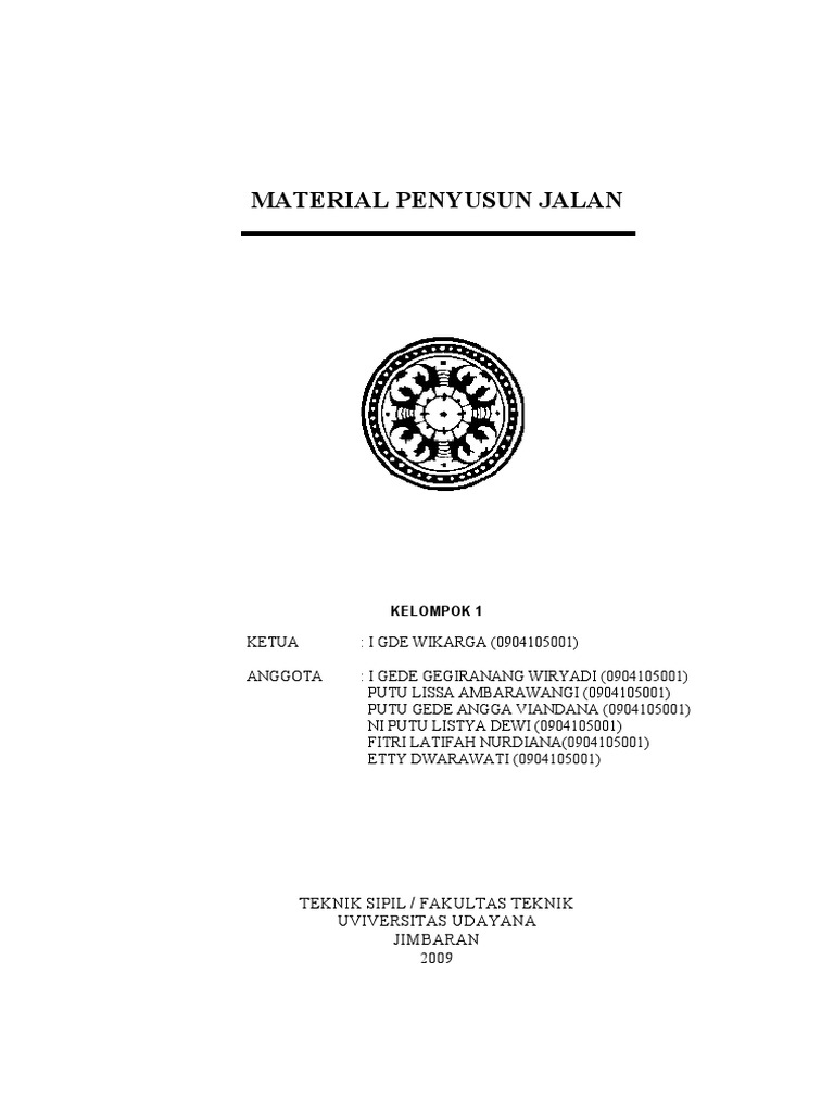 Material Penyusun Jalan: Jenis dan Fungsi | PDF