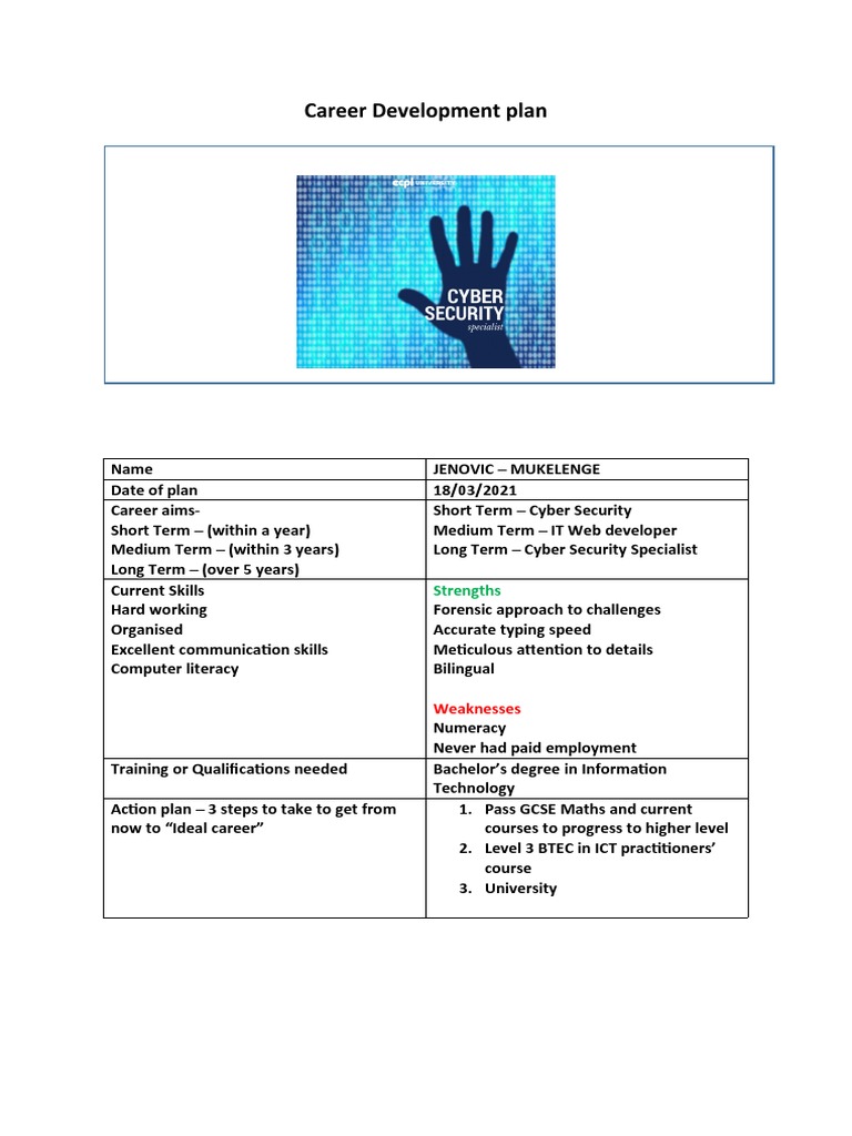 Career Development Plan | PDF