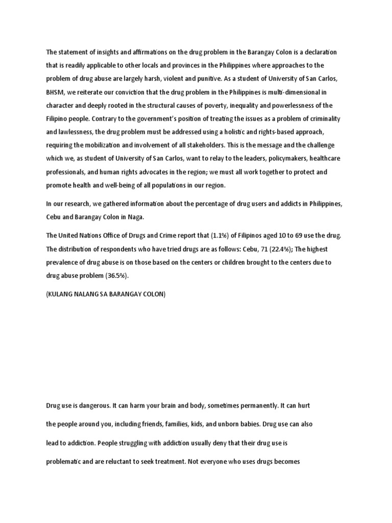 Overview of The Social Problem | PDF | Substance Abuse | Philippines