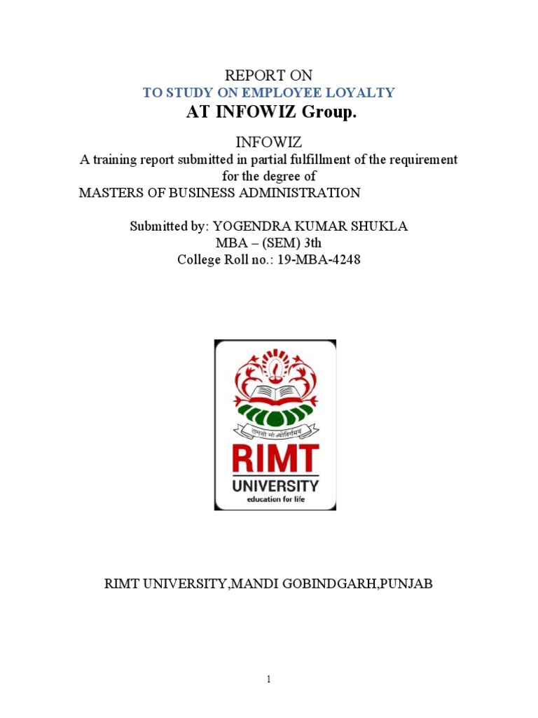 Infowiz Report | Download Free PDF | Loyalty | Employee Retention