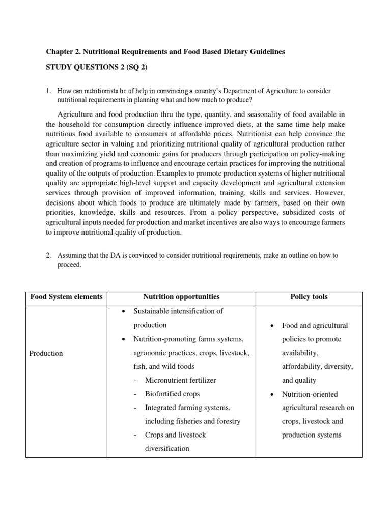 Chapter 2. Nutritional Requirements and Food Based Dietary Guidelines ...