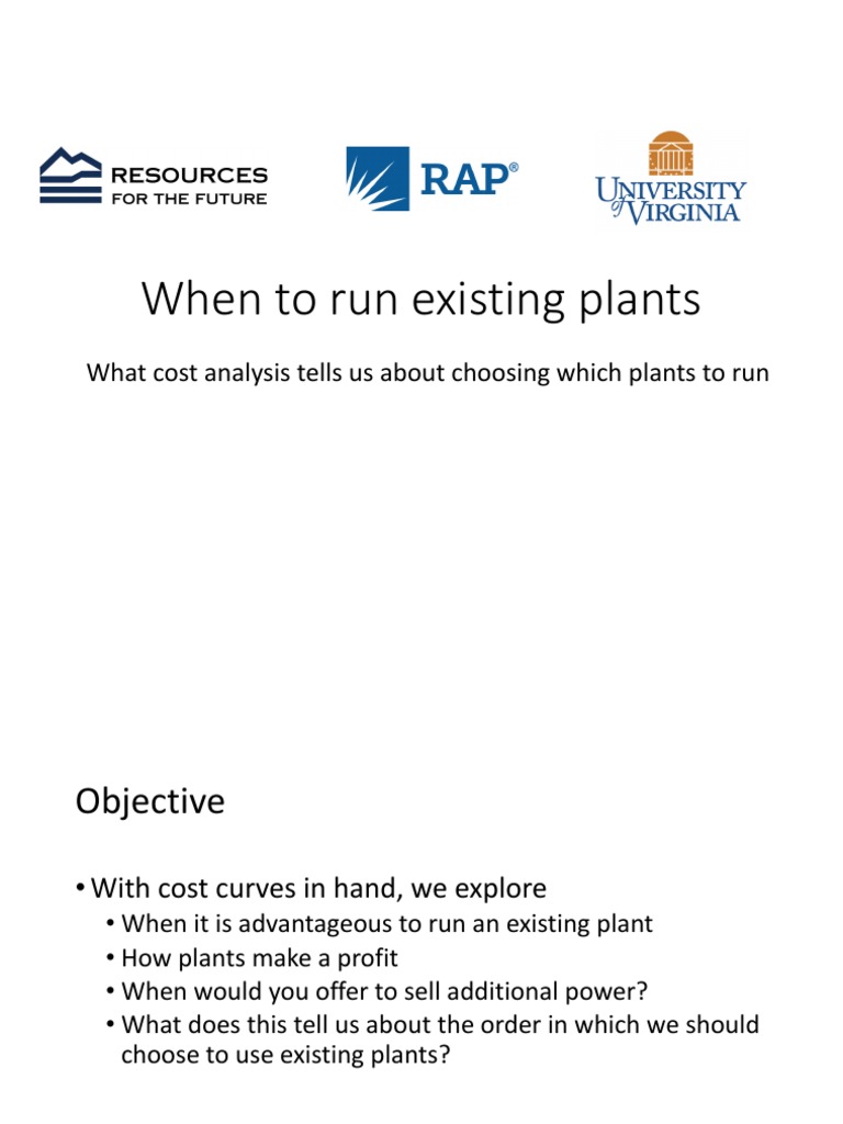05-Running Existing Plants | PDF | Marginal Cost | Electric Power