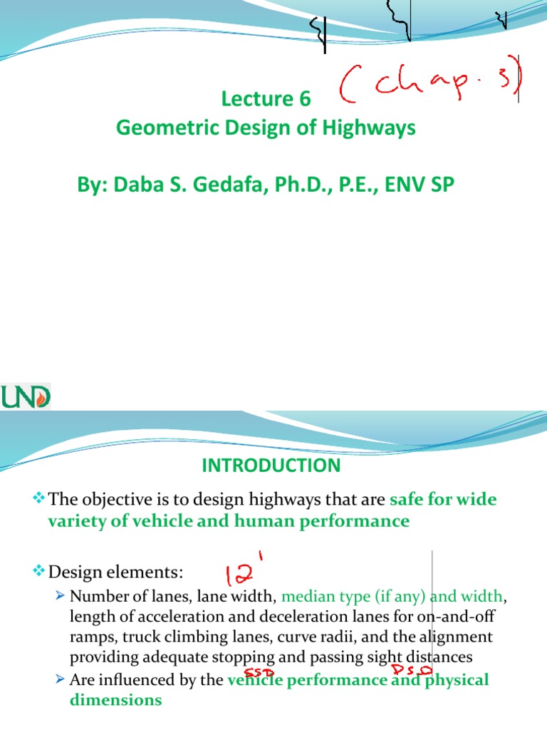 Lecture 6-Geometric Design of Highways Annotated | PDF | Geometry | Space