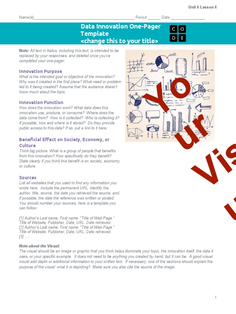 U4L04 Template - Data Innovation One-Pager Template (Updated Nov 2017 ...