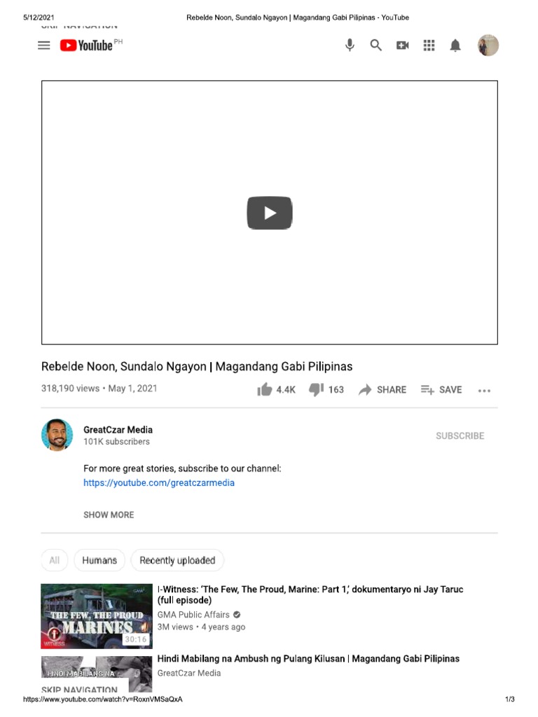 Rebelde Noon, Sundalo Ngayon - Magandang Gabi Pilipinas - YouTube | PDF