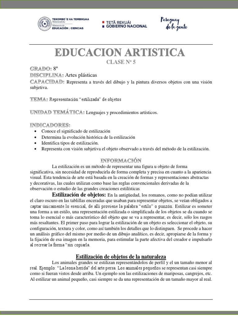Estilizacion Pdf Dibujo Pinturas