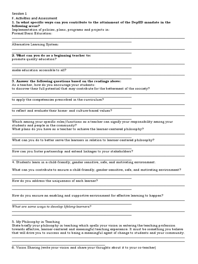 Aspiring Teacher's Plans and Reflections on Implementing Learner-Centered Philosophy in ...