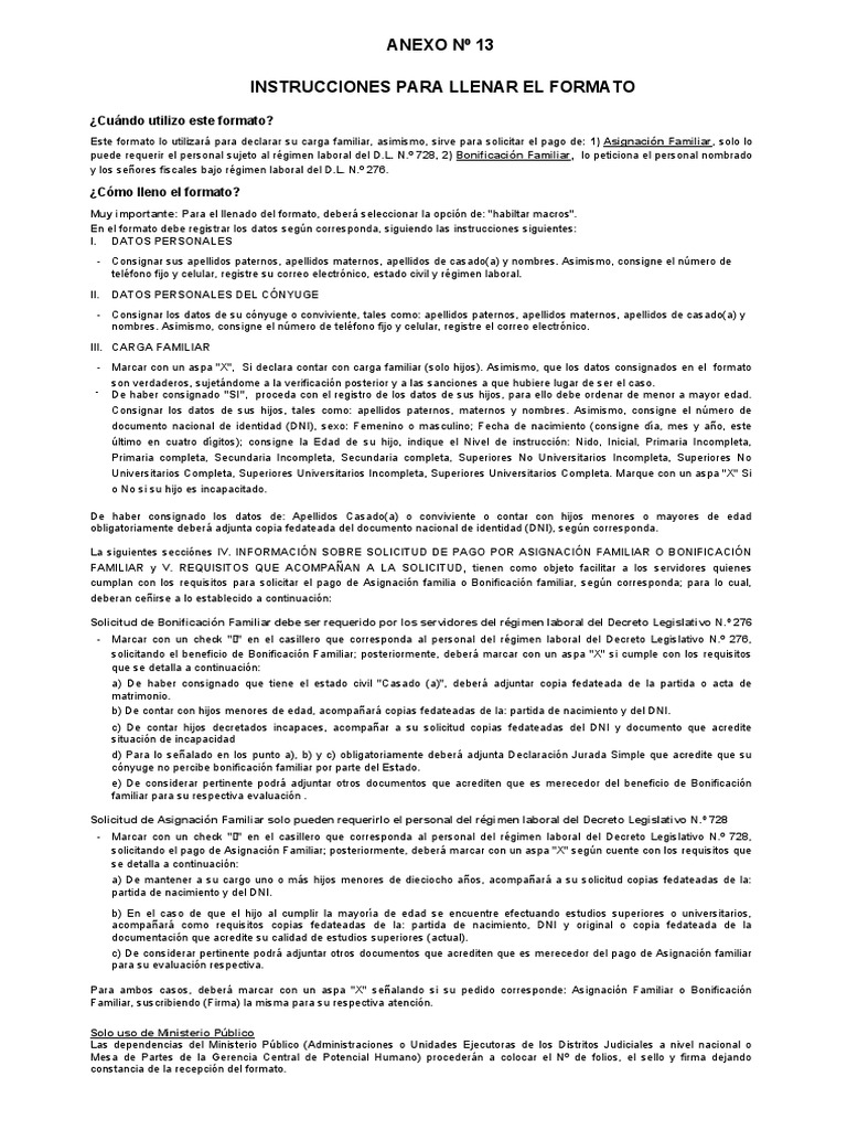 Anexo #13 Instrucciones para Llenar El Formato: ¿Cuándo Utilizo Este ...
