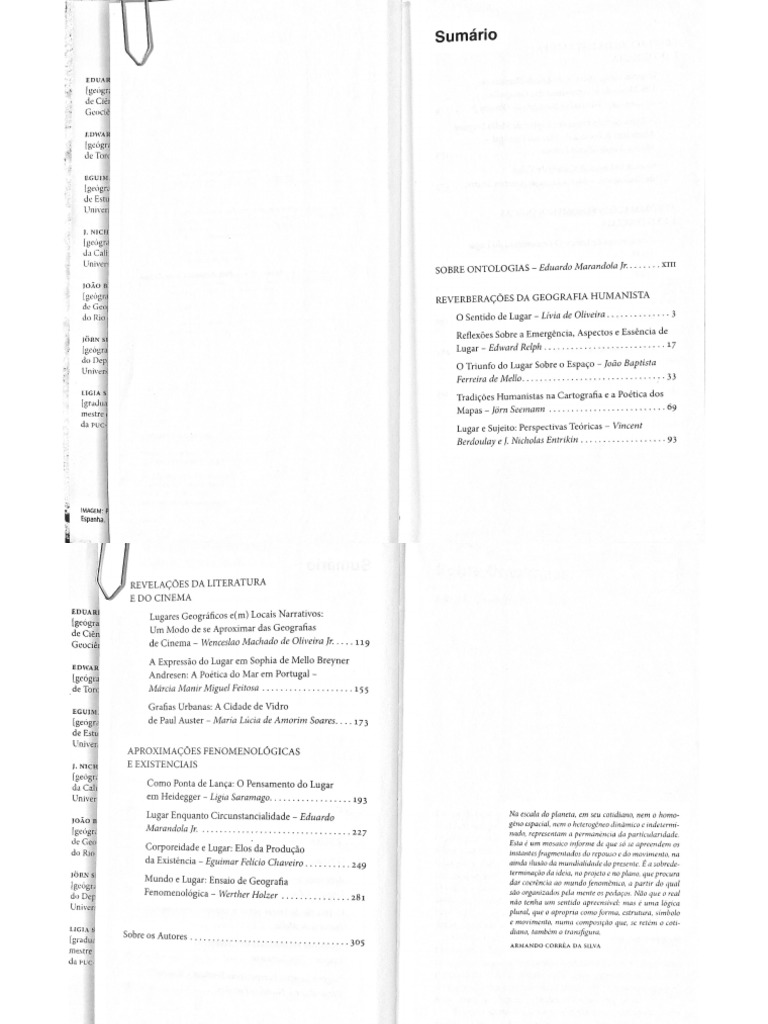 Reflexões Sobre A Emergência, Aspectos e Essência de Lugar, Edward ...