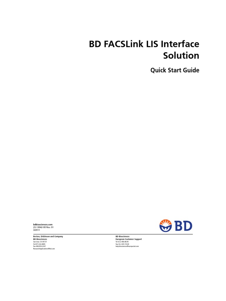 BD Facslink Lis Interface Solution: Quick Start Guide | PDF | Image ...