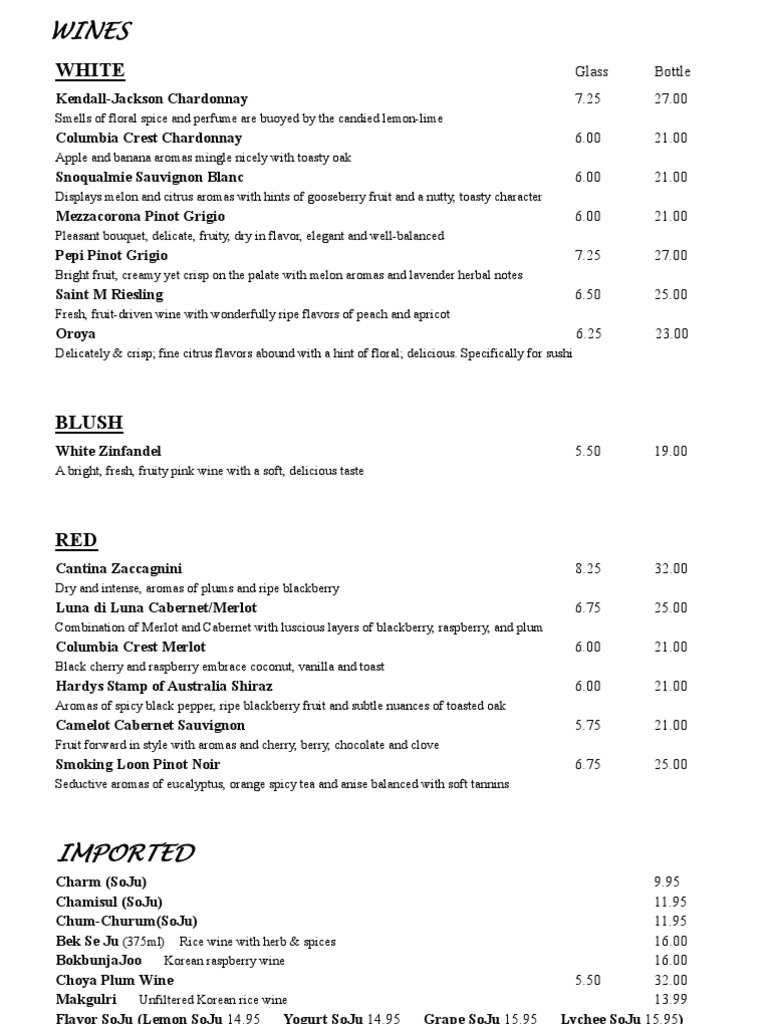 K1 Menu2011 | PDF | Sushi | Japanese Cuisine