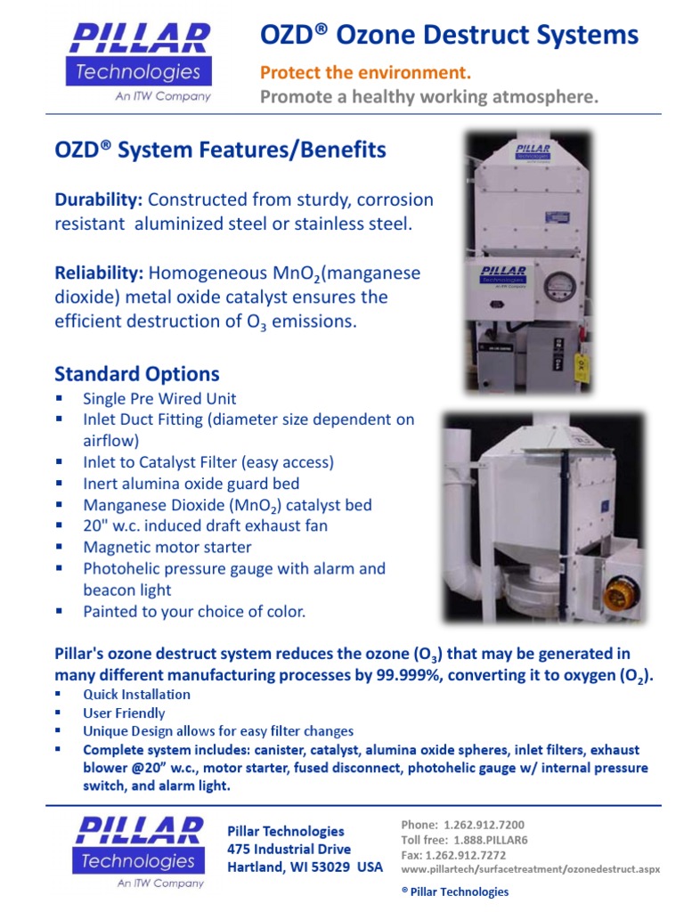 Pillar OZD Ozone Destruct | PDF
