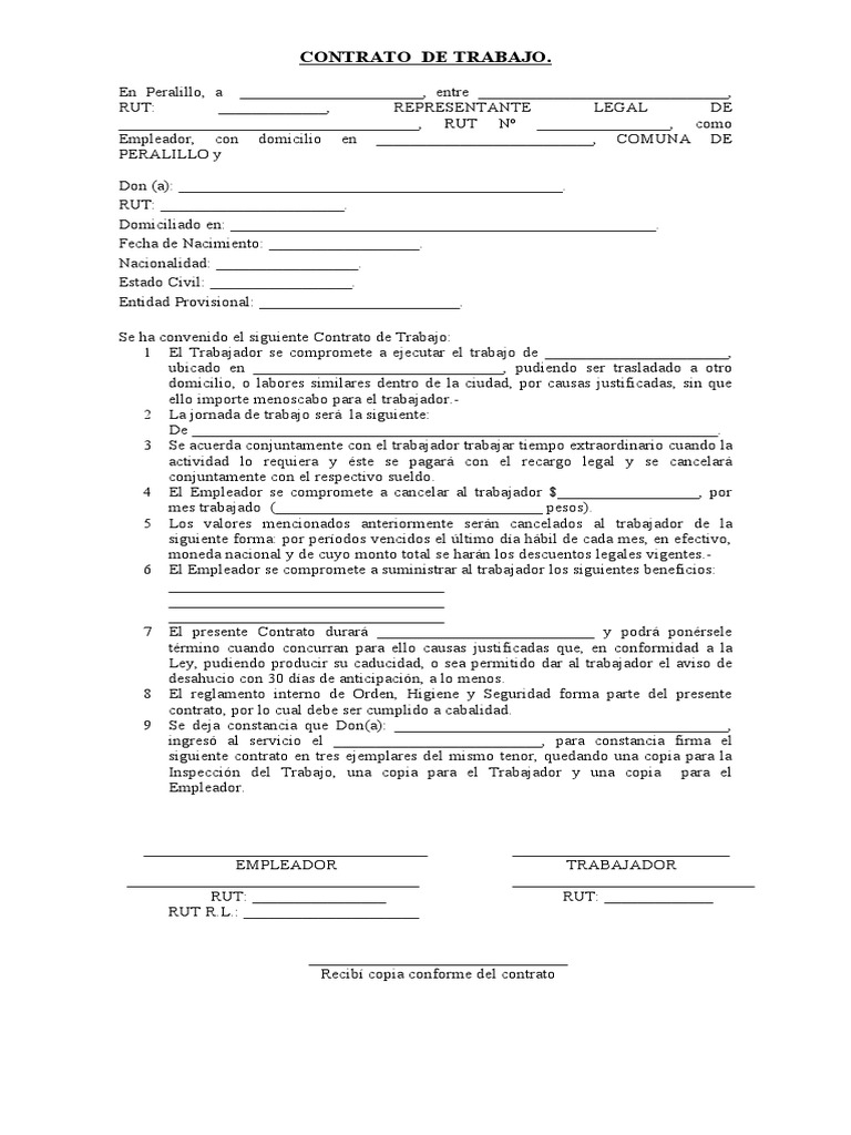 Formato de Contrato | PDF | Empleo | Business