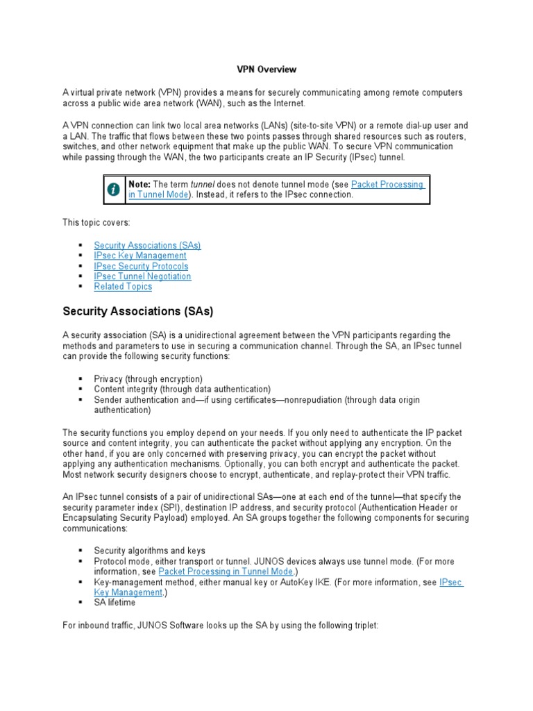 Security Associations (Sas) : VPN Overview | PDF | Virtual Private ...