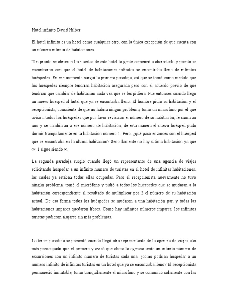 Hotel Infinito David Hilber | PDF | Hotel y alojamiento | Enseñanza de ...