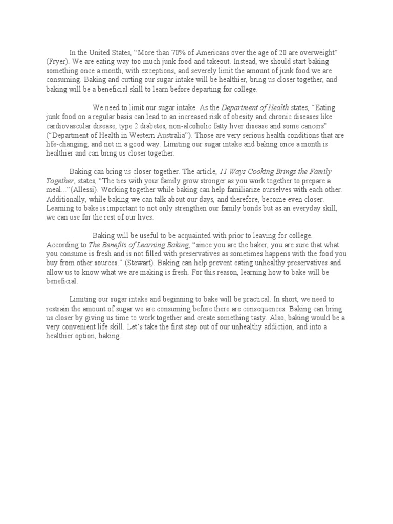 Persuasive Parent Essay | PDF | Junk Food | Foods