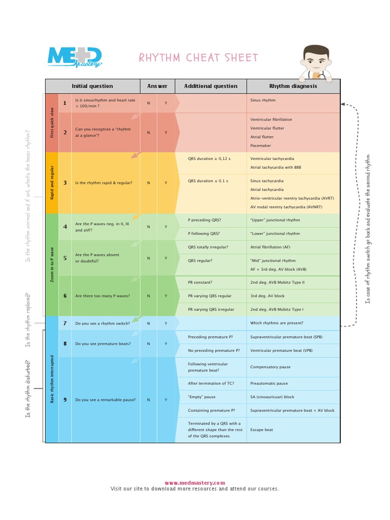 ECG Cheatsheet | PDF | Cardiac Arrhythmia | Electrophysiology